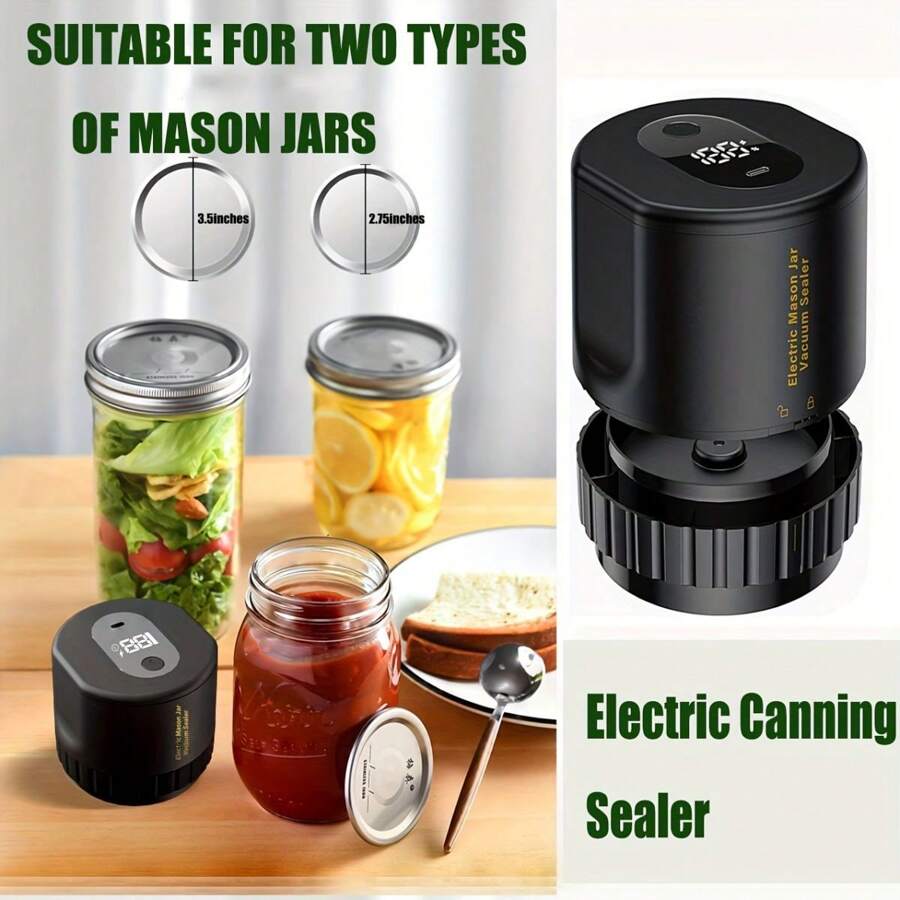 A Set Of Cordless Electric Mason Jar Vacuum Sealers - USB Rechargeable ...