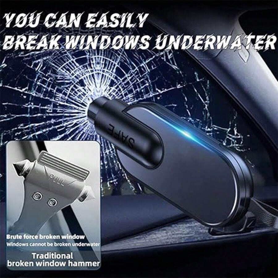 Window Breaker Seatbelt Cutter, Spring Loaded Emergency Escape Tool For ...