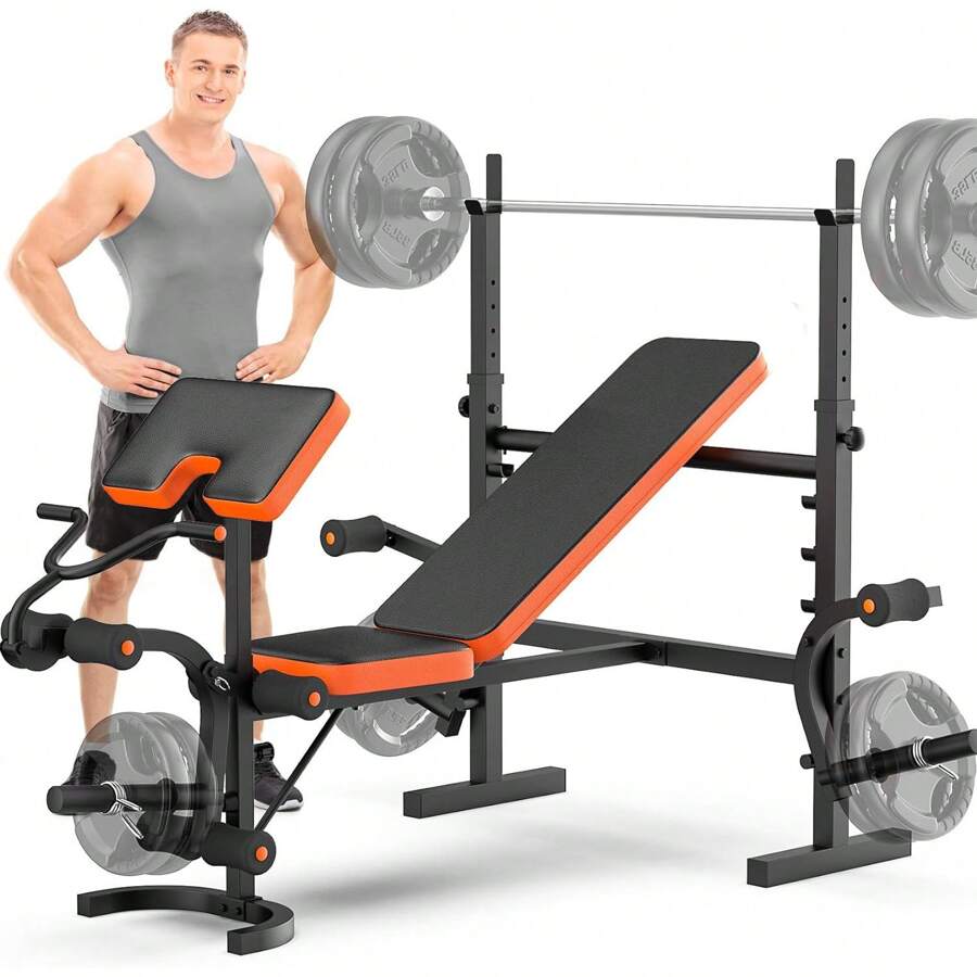 GIKPAL Weight Bench, Bench Press Set With Leg Extension, 6 In 1 Weight ...
