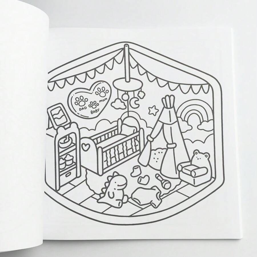 Coloring Book For Adults And Teens, Super Cute Designs Of Cozy, Hygge ...