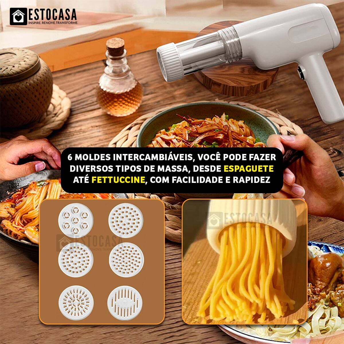 Electric Pasta Gun Pasta Maker Portable Homemade Pasta 6 In 1 | SHEIN UK