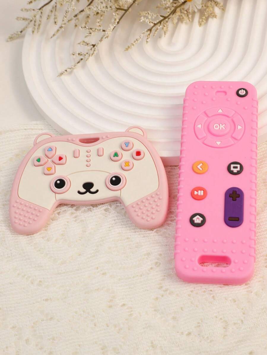 2pcs Silicone Baby Teething Toys, Soft Silicone Teddy Bear Game ...