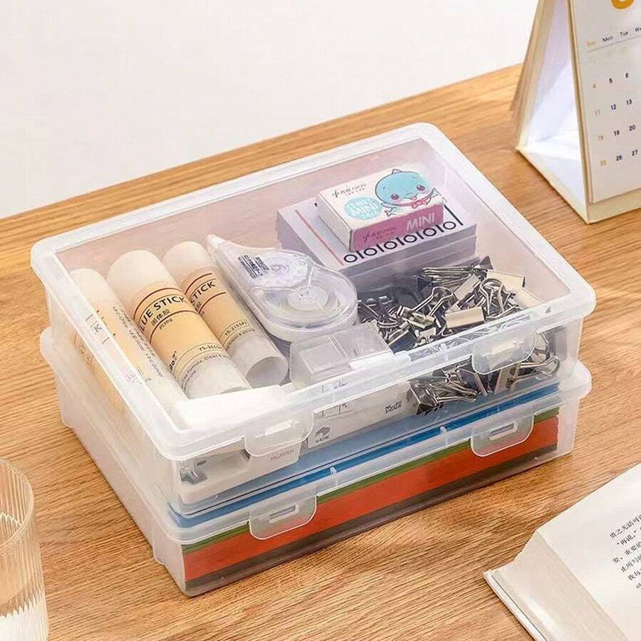 1PC Transparent A4 Plastic File Organizer With Cover - Office File ...