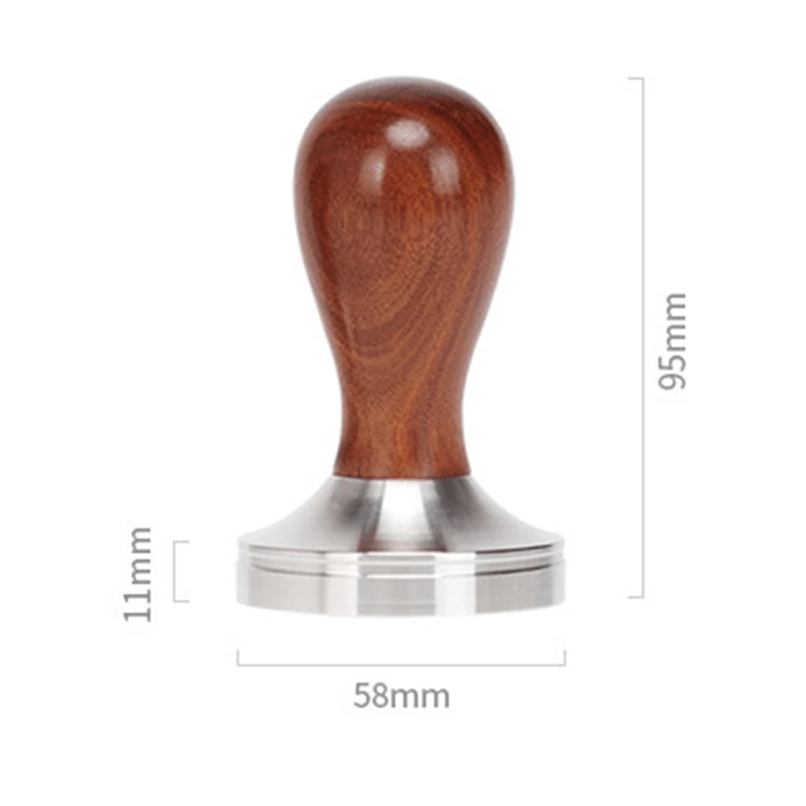 Coffee Tamper, Wooden Handle Stainless Steel Coffee Grounds Tamper For ...