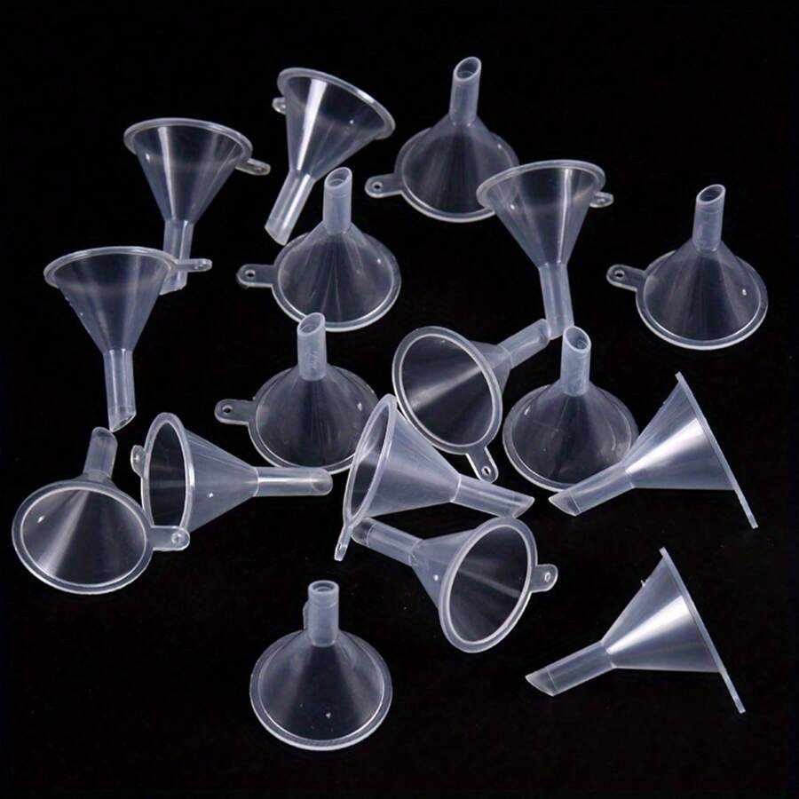 10-Piece, Clear Plastic Small Funnels For Lab Bottles, Essential Oils ...