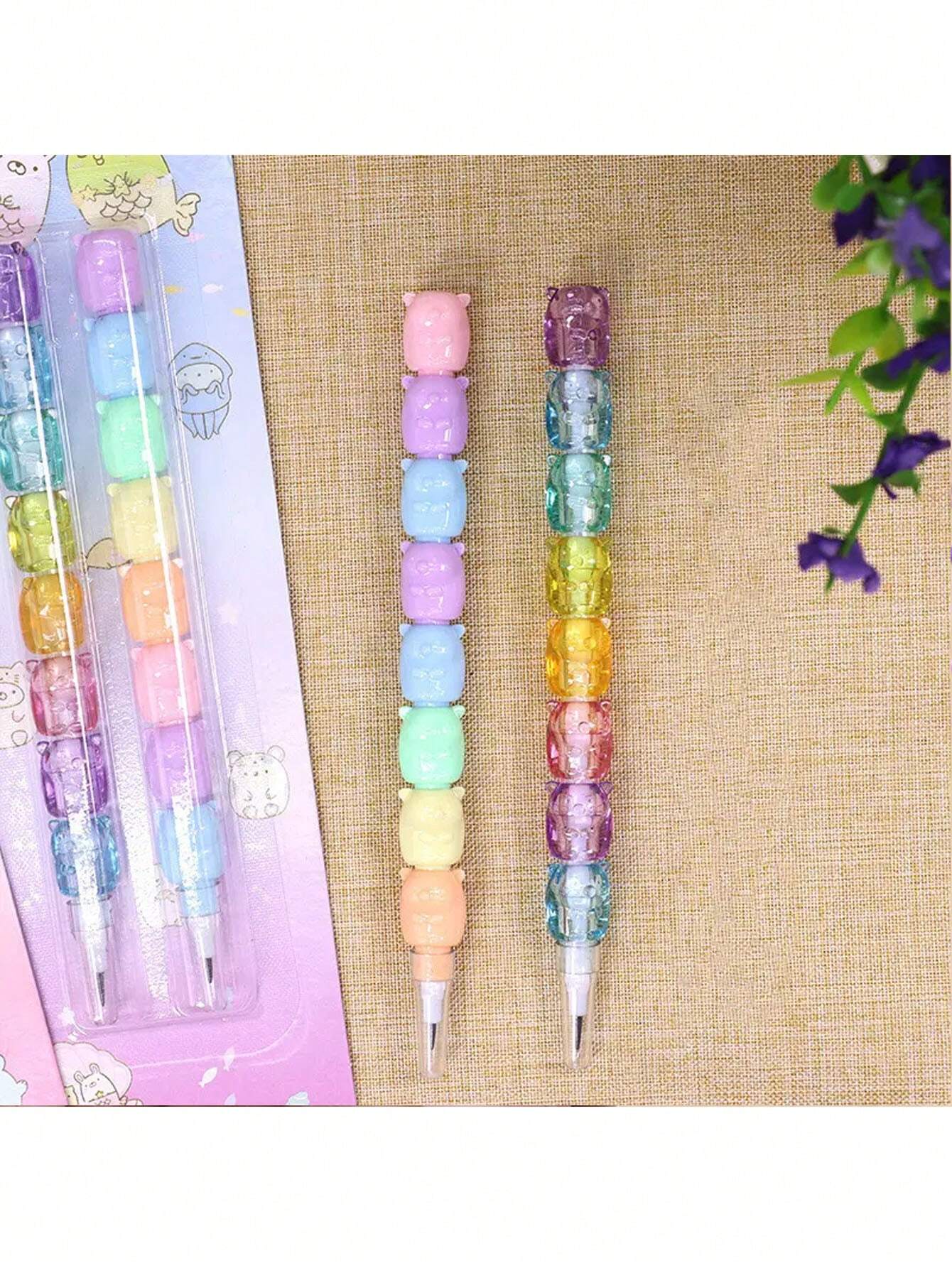 2pcs Student Building Block Pencils, Disassembling Creative Pencils, No ...