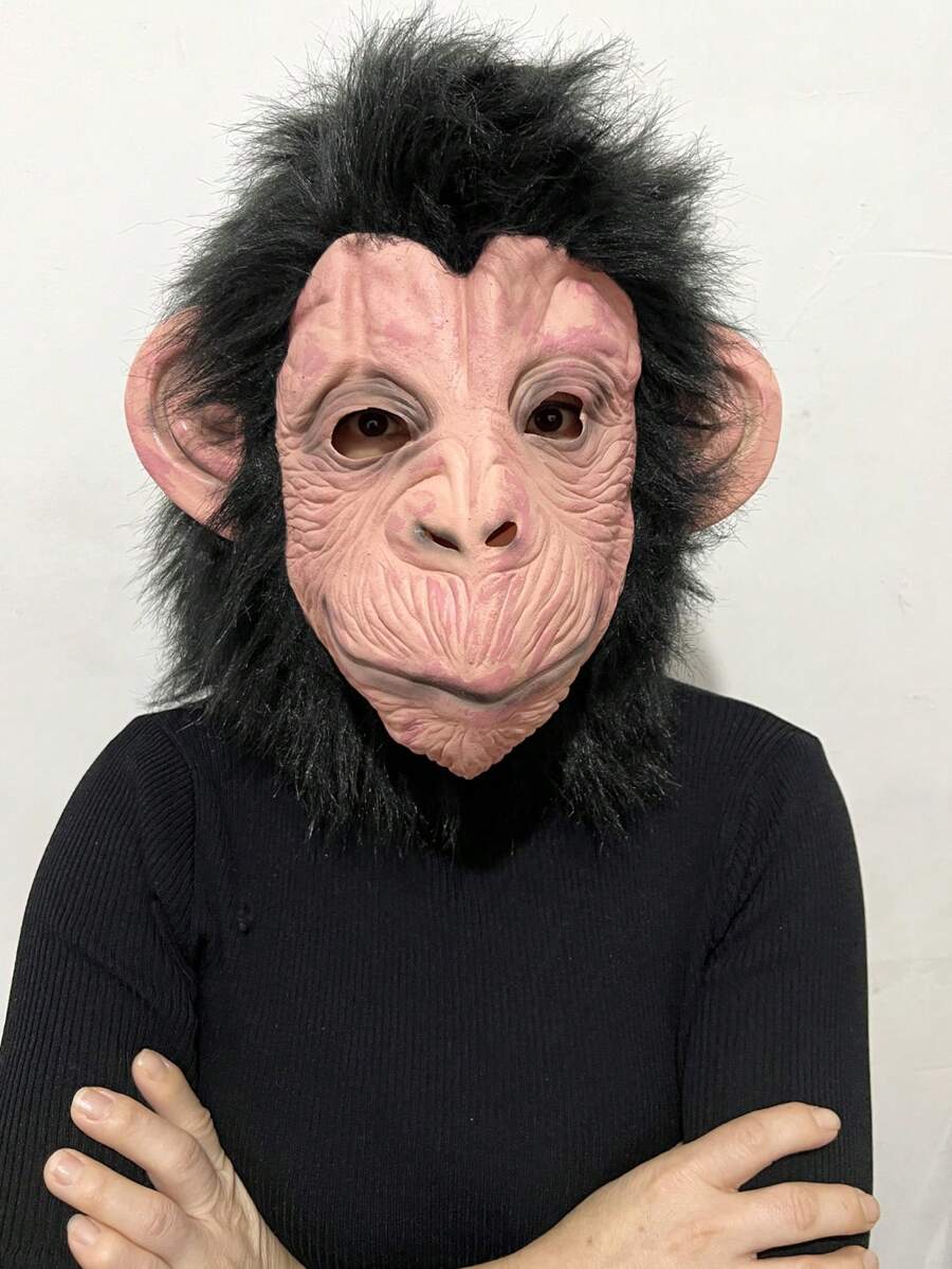 Rubber Black Hair Monkey Face Latex Ape Mask Gorilla Masks Funny Animal ...