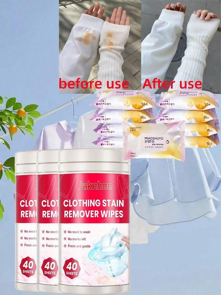 Clothing Stain Remover Wet Wipes - Gently Cleans Clothing Stains And ...