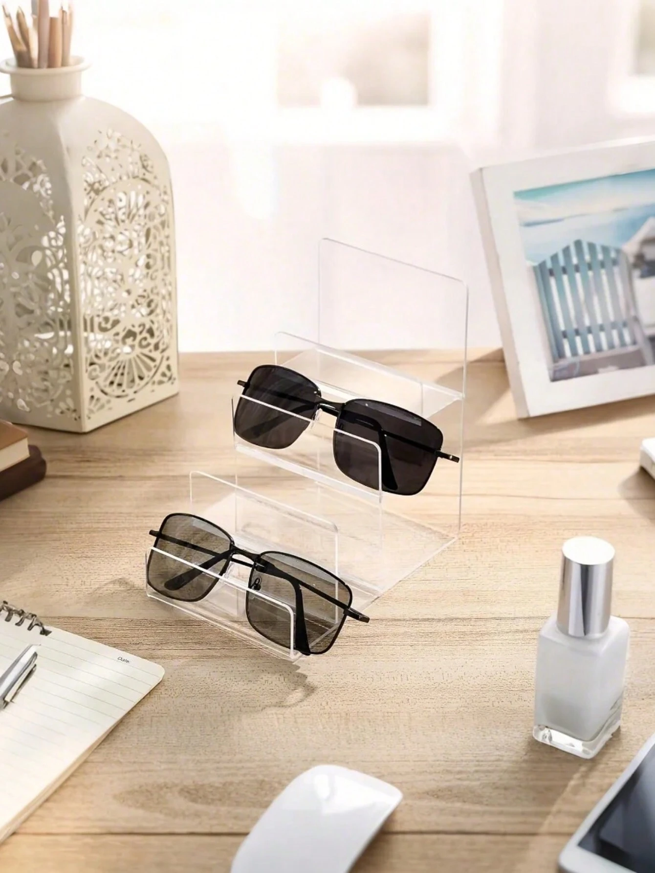 Multi-Tier Acrylic Display Stand, Transparent Acrylic Wallet Display ...