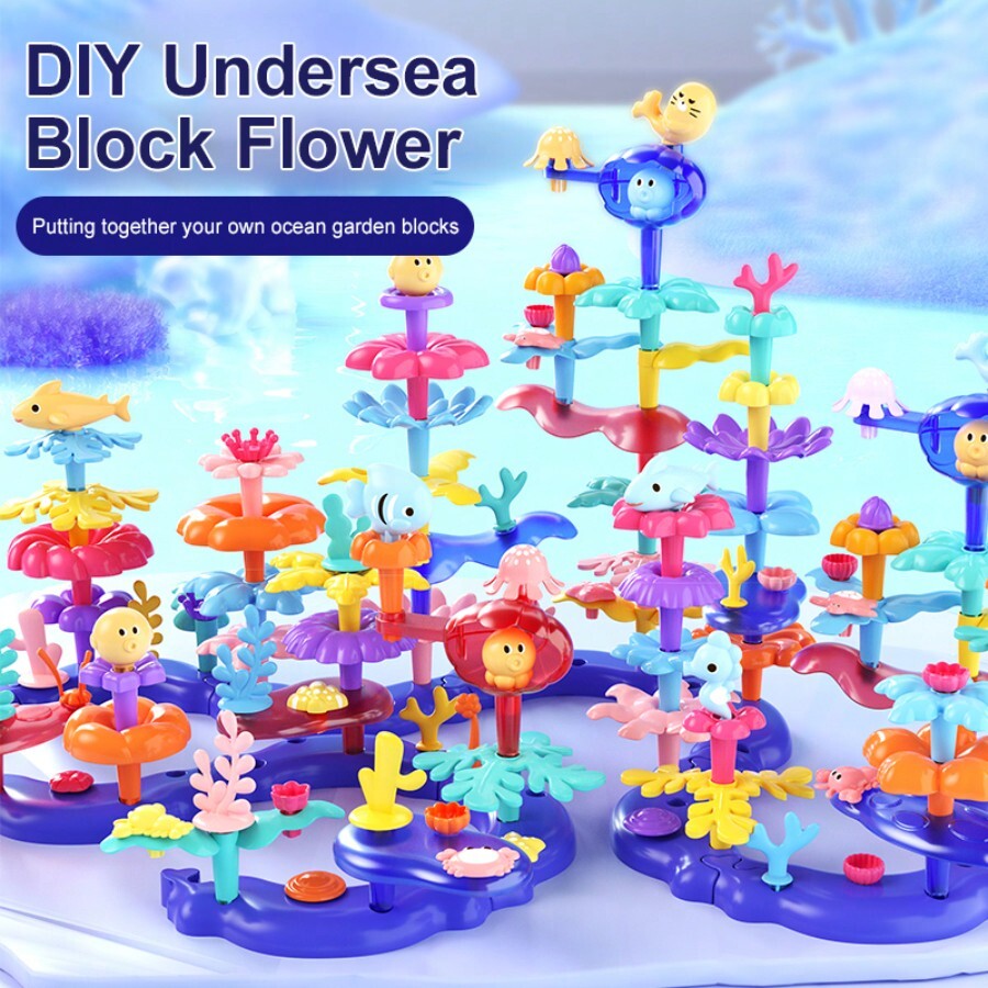 Flower Garden Building Set With Ocean Animals Theme Toys Educational ...