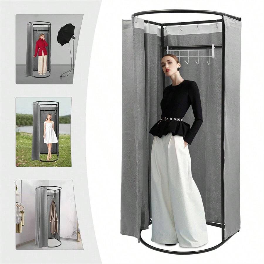 85*80*200 Portable Fitting Room With Terry Cloth Shopping Mall And ...