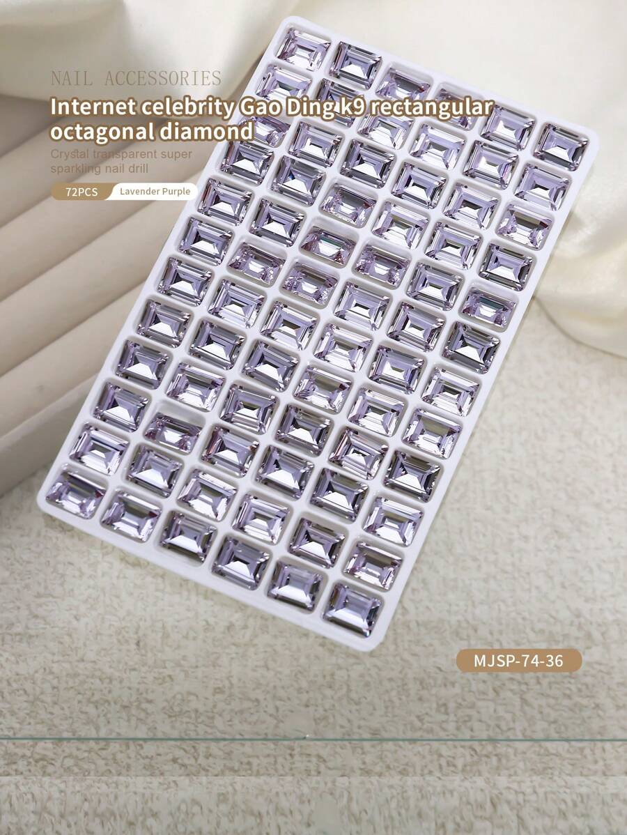 1 Piece (72pcs/5pcs) Rectangular Octagonal Rhinestone High Quality K9 ...