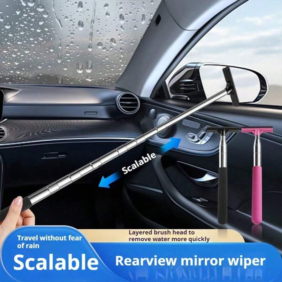 Retractable Stainless Steel Car Rearview Mirror Rain Wiper, Windshield ...