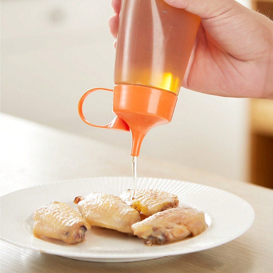 4PCS Squeeze Condiment Bottle 300ml Sauce Bottle Squeeze And Cleaning ...
