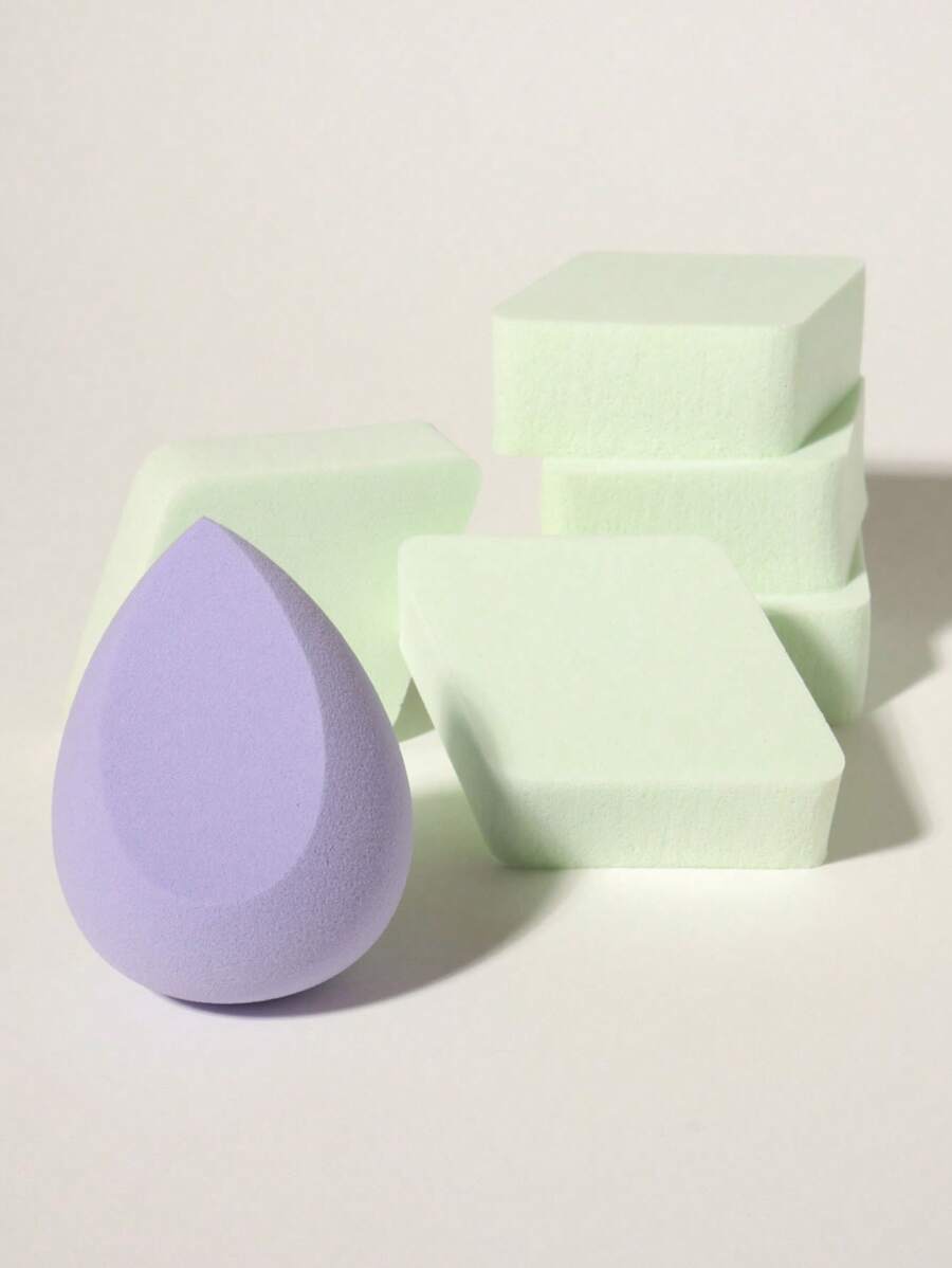 6pcs Dry/Wet Dual-Use Makeup Sponge Set, Diamond Shape Single-Side ...