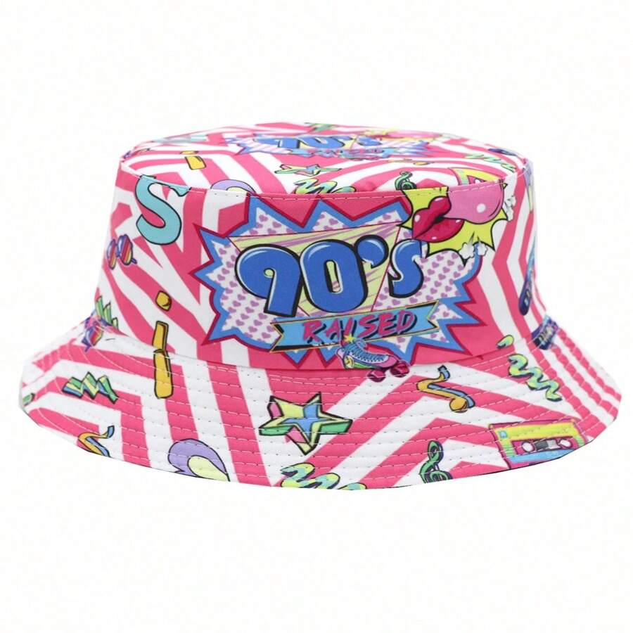 1 Pack Women's Fashion 90s Graphic Hip Hop Bucket Hat, Casual ...