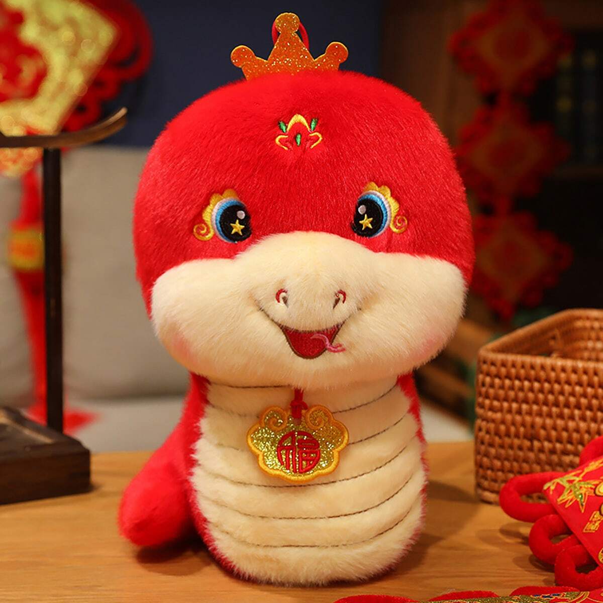 Sanrio 1pc 2025 Snake Year Mascot Toy Zodiac Snake Doll Lock Lucky ...