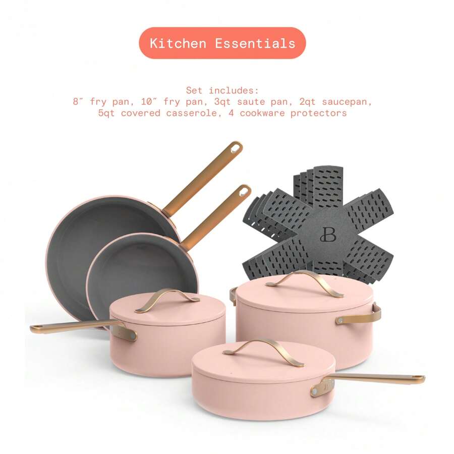 Beautiful 12pc Ceramic Non-Stick Cookware Set, Starry Night By Drew ...
