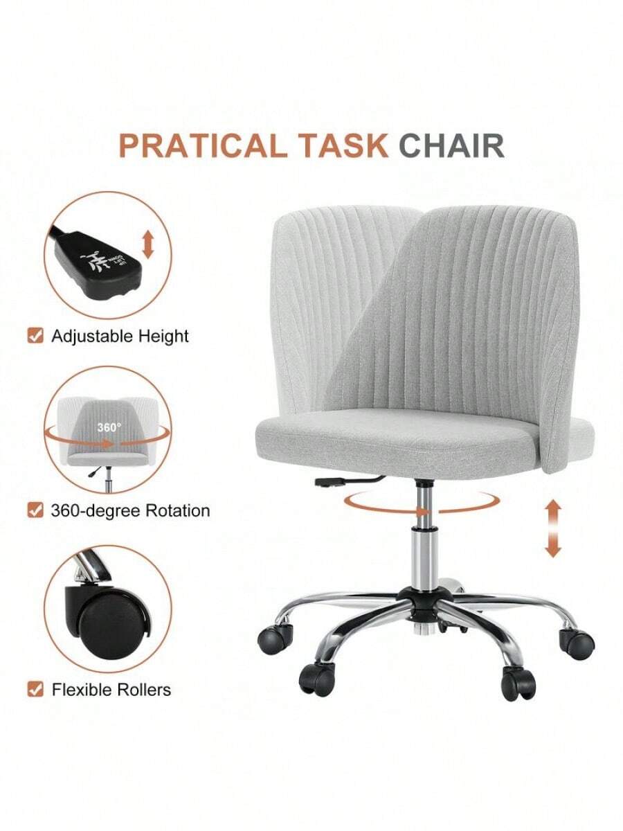 Sweetcrispy Plus Armless Office Chair Cute Desk Chair, Modern Fabric ...