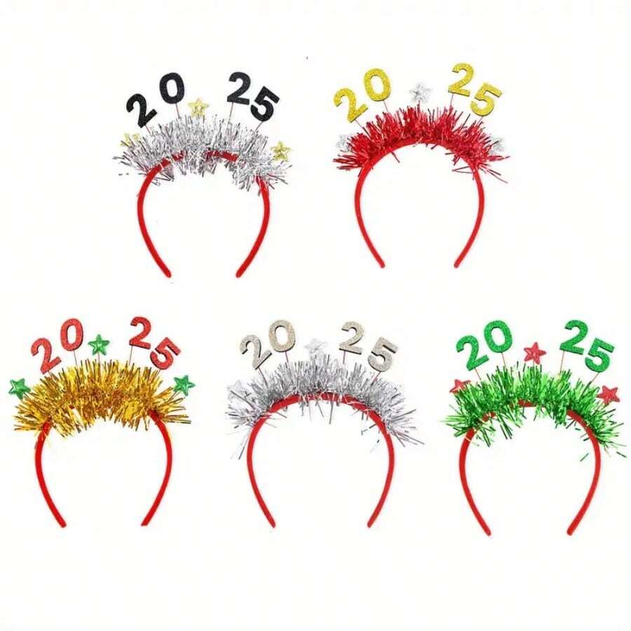 3pcs 2025 New Year Headbands, Glitter Headbands, Glitter Hair ...