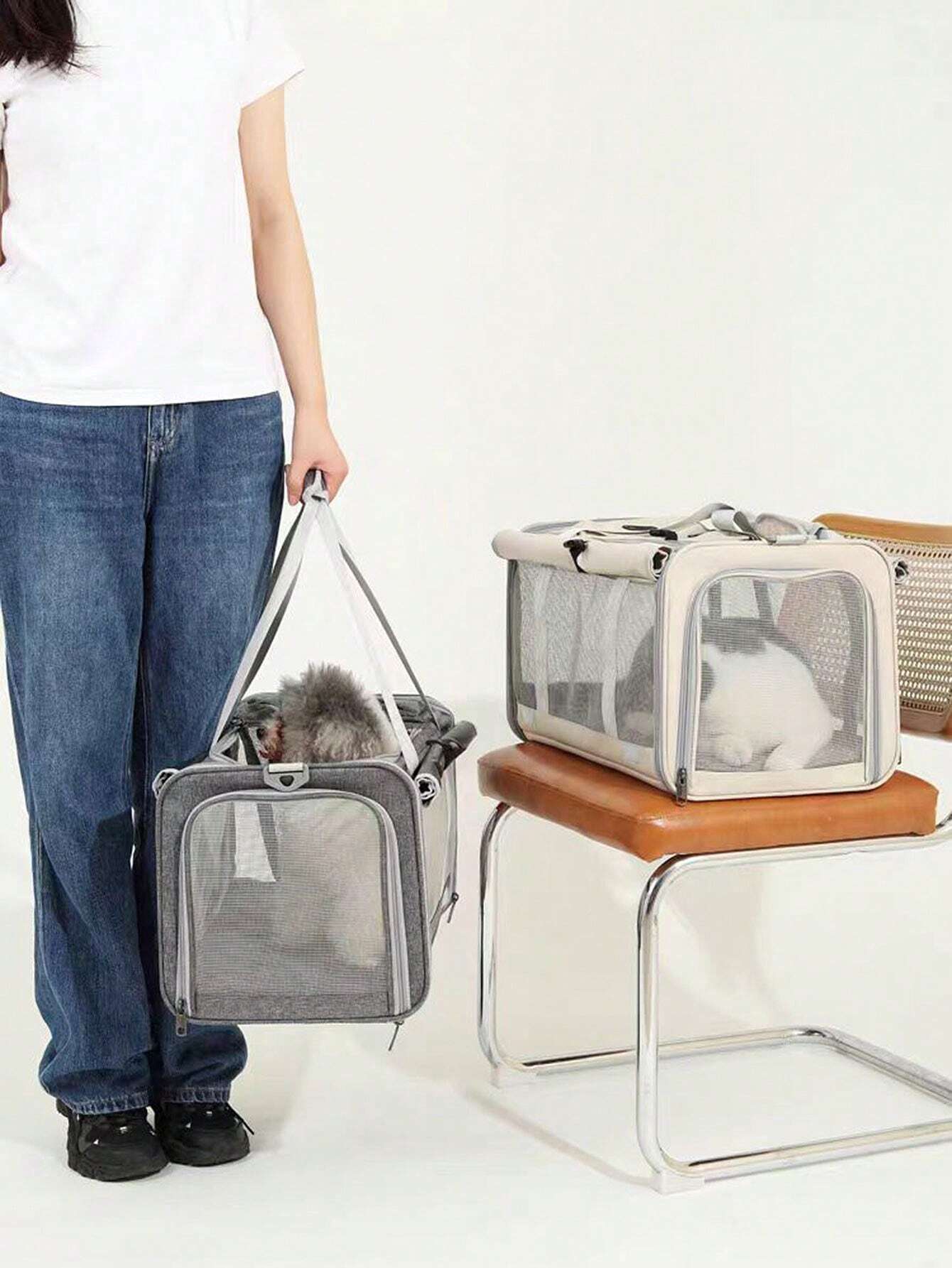 Portable Cat Carrier - Soft-Sided Pet Carrier For Cats Up To 15lbs And ...