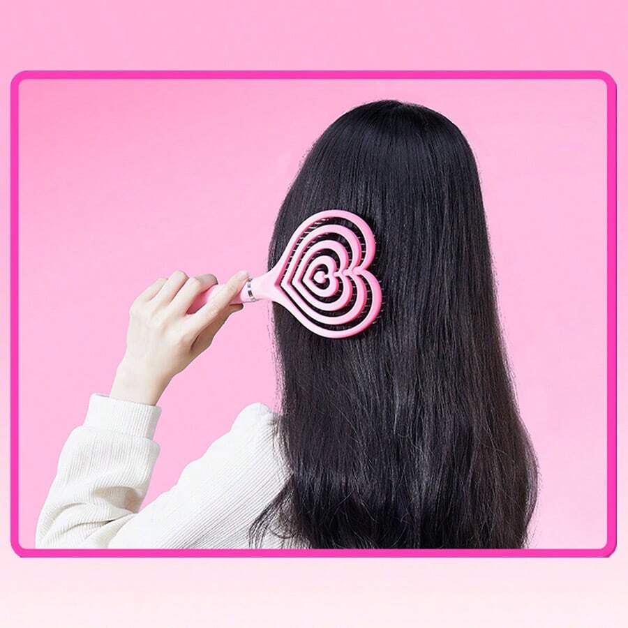 Miniso Barbie Heart Volume Styling Comb - Premium Plush Hairbrush For ...