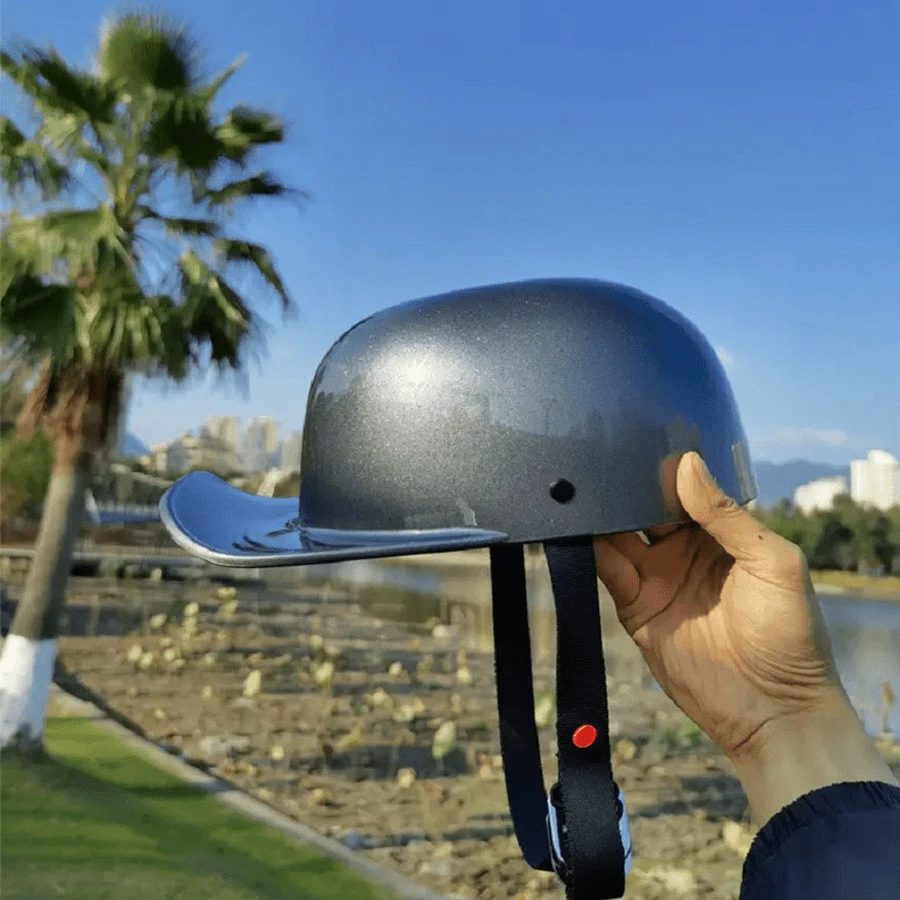 Motorcycle Cycling Baseball Cap Helmet, Duck Tongue Half Helmet ...