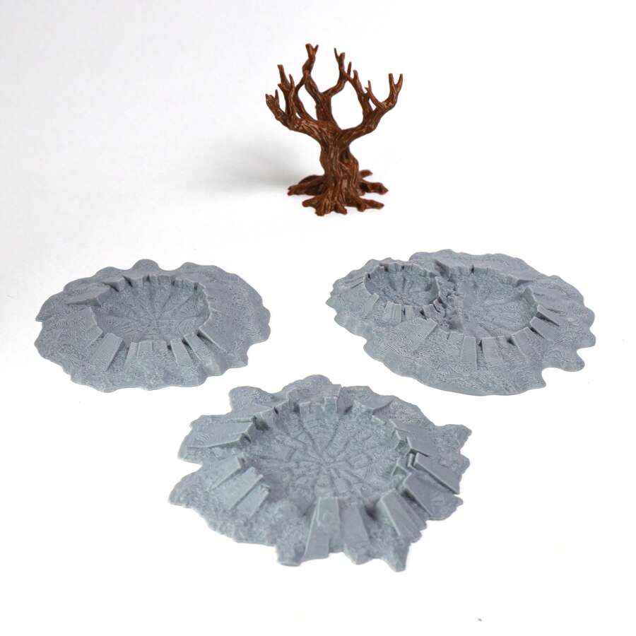 Battlefield Crater Scenery Terrain Set - Tabletop Terrain Bundle - AOS ...