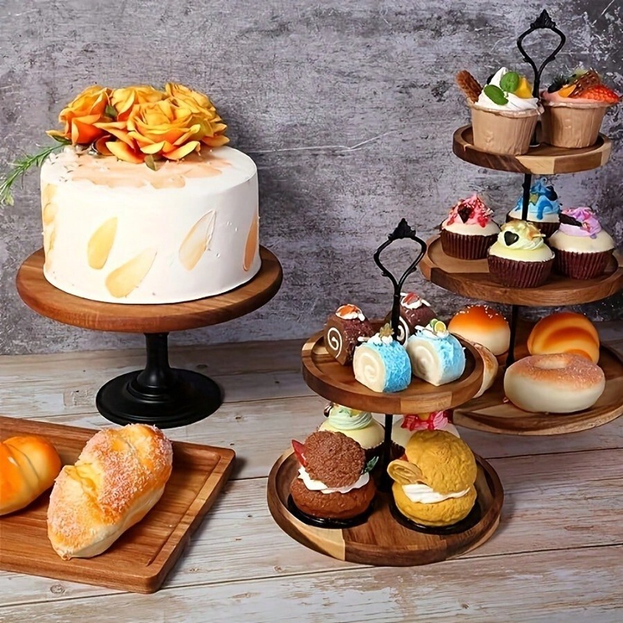 2-Tier Dessert Stand, Dessert Display Rack, Tray, Coasters, Suitable ...