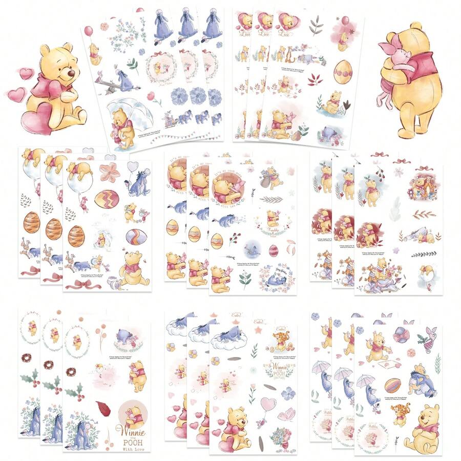 Disney 8pcs Disney Winnie The Pooh Stickers Disney Cartoon Theme ...
