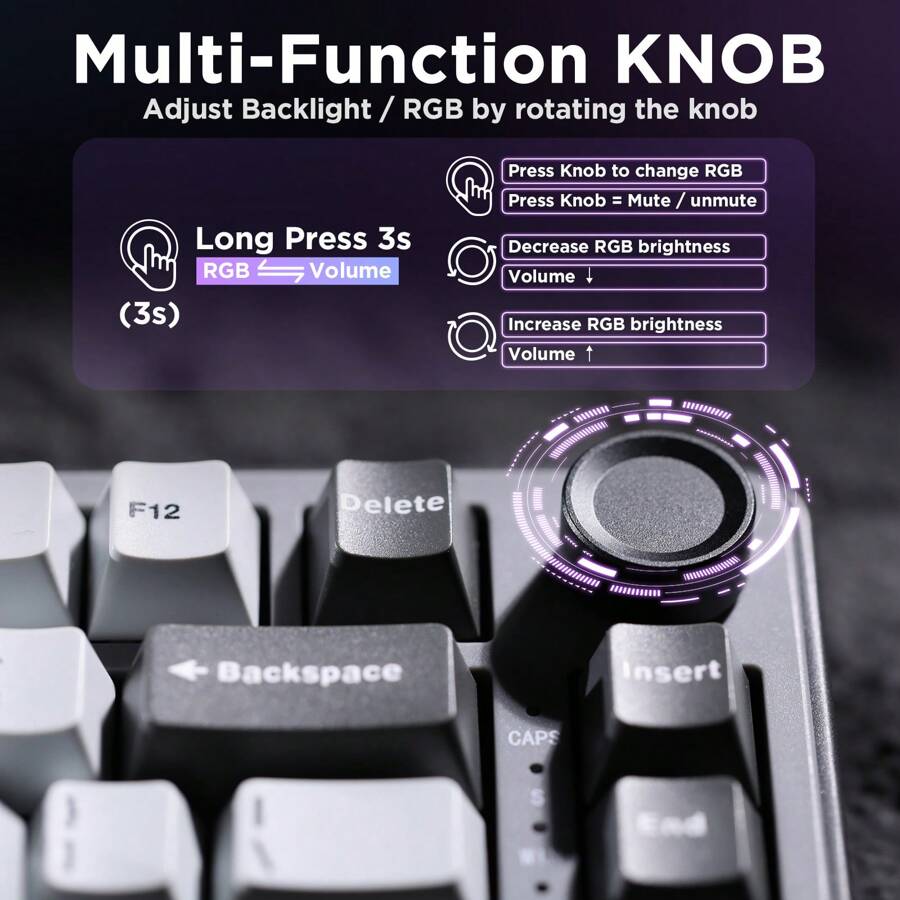 YUNZII YUNZII RT75 Black Rapid Trigger Gaming Keyboard Hall Effect RGB ...