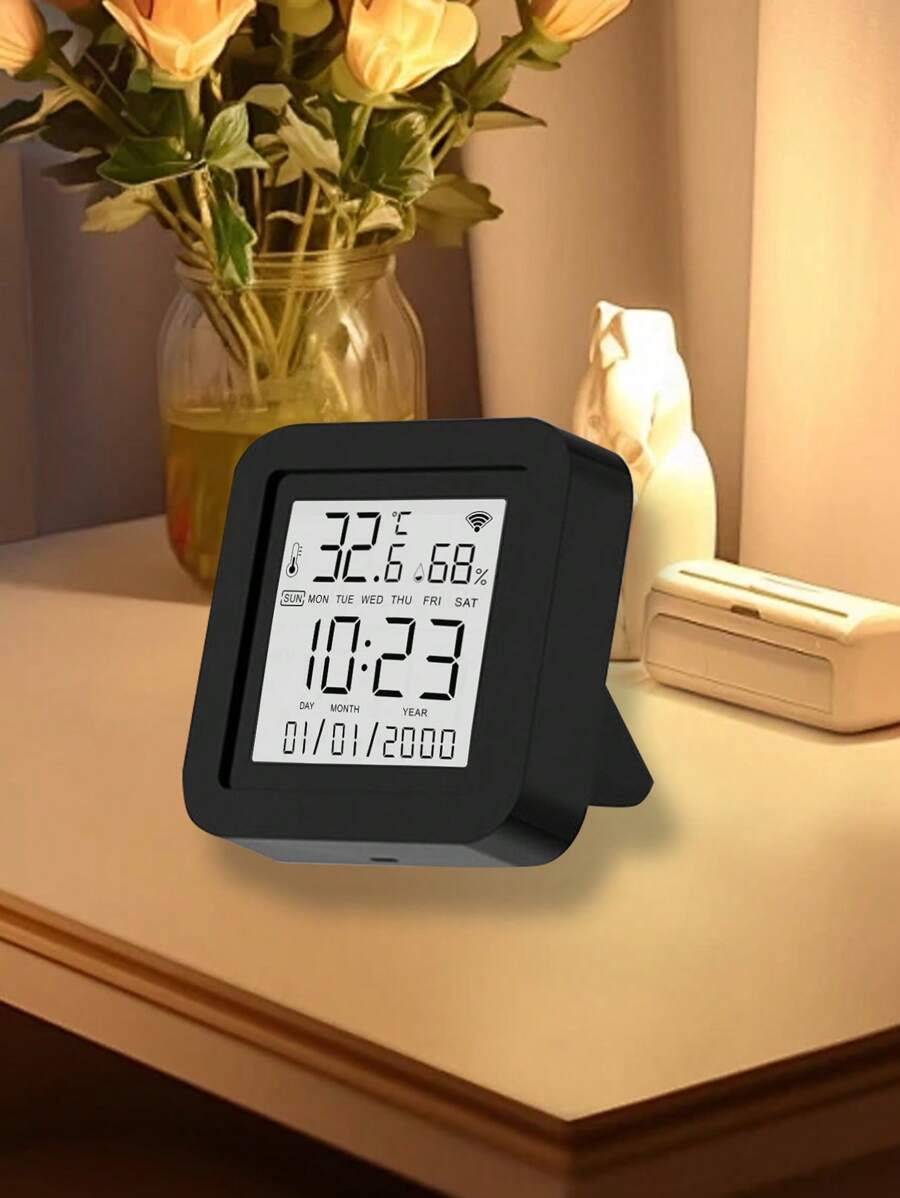 WIFI Electronic Thermometer Hygrometer, Smart Digital Display IR Remote ...