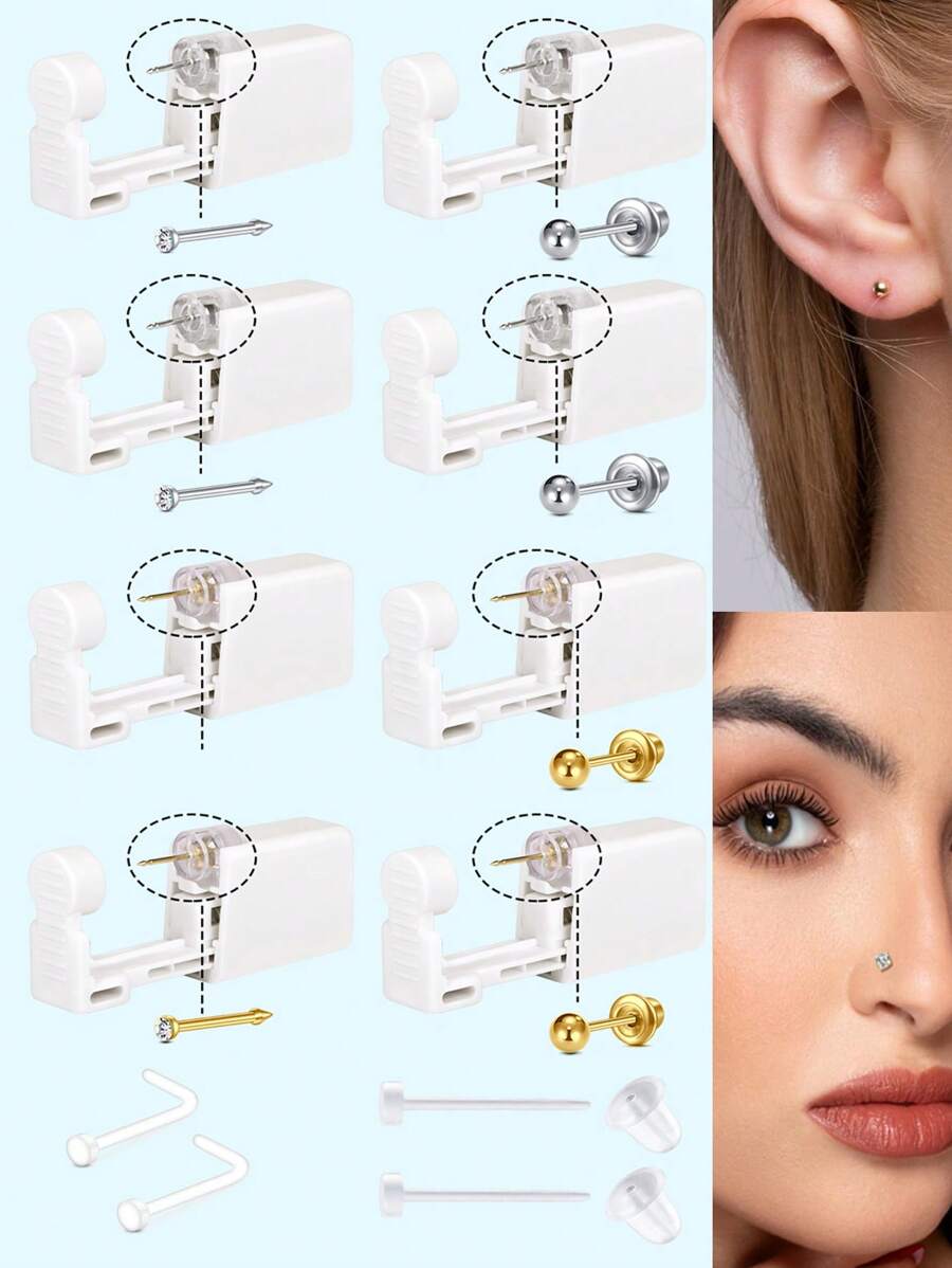 Ear And Nose Piercing Kit Ear Piercing Kit Nose Piercing Kit Nose Gun ...