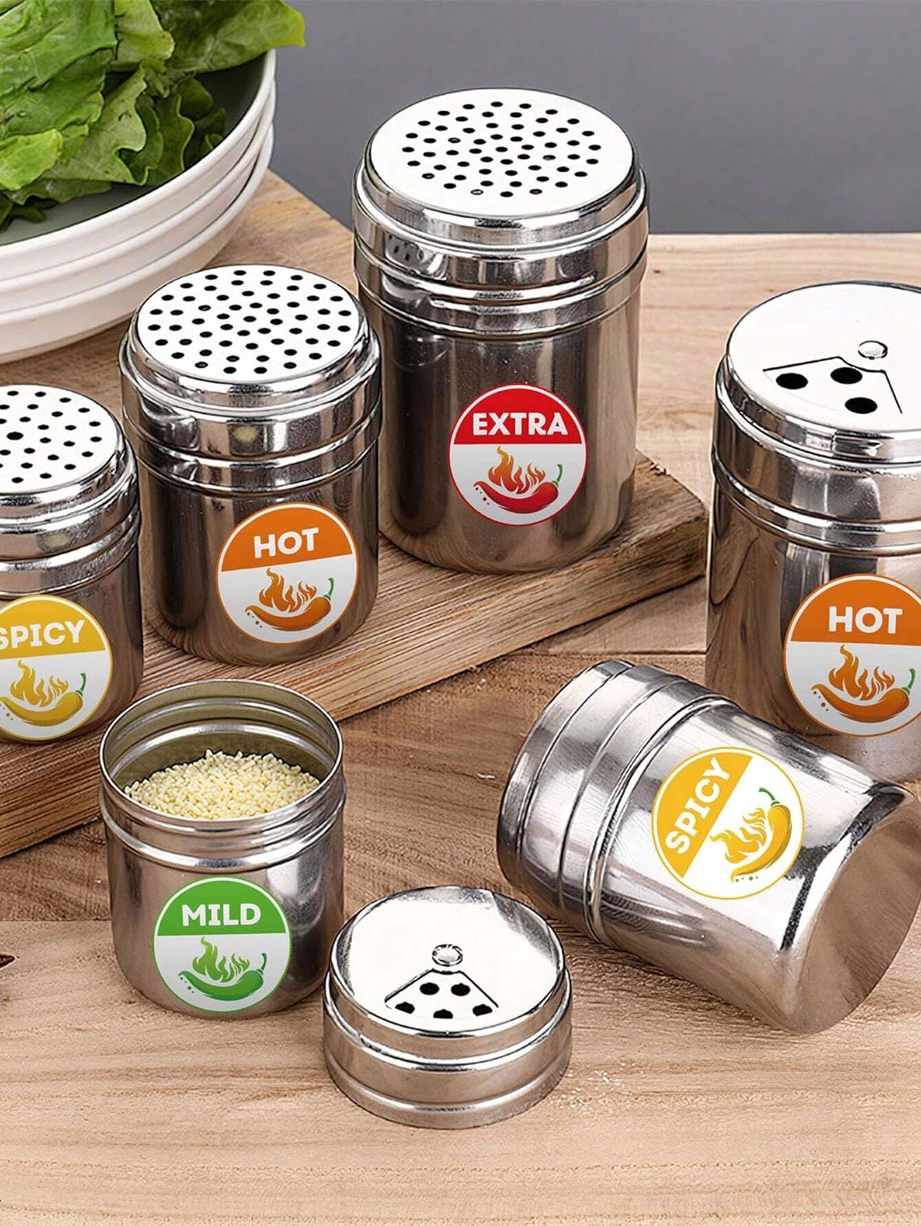 500pcs/Roll Self-Adhesive Spicy Challenge Stickers, 4 Color Levels ...