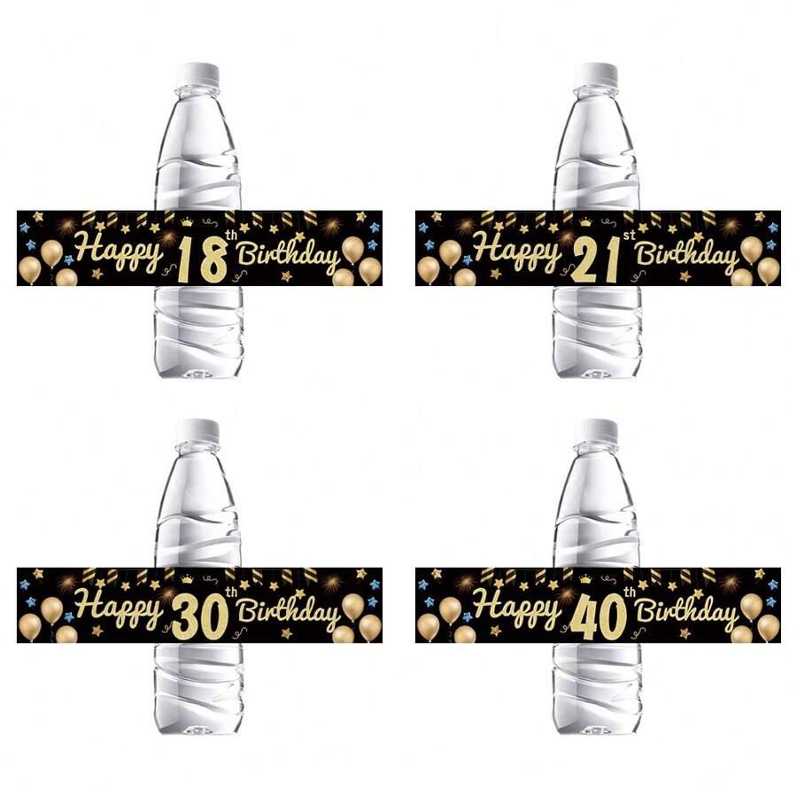24pcs 18th 21st 30th 40th 50th 60th 70th 80th Birthday Party Water ...