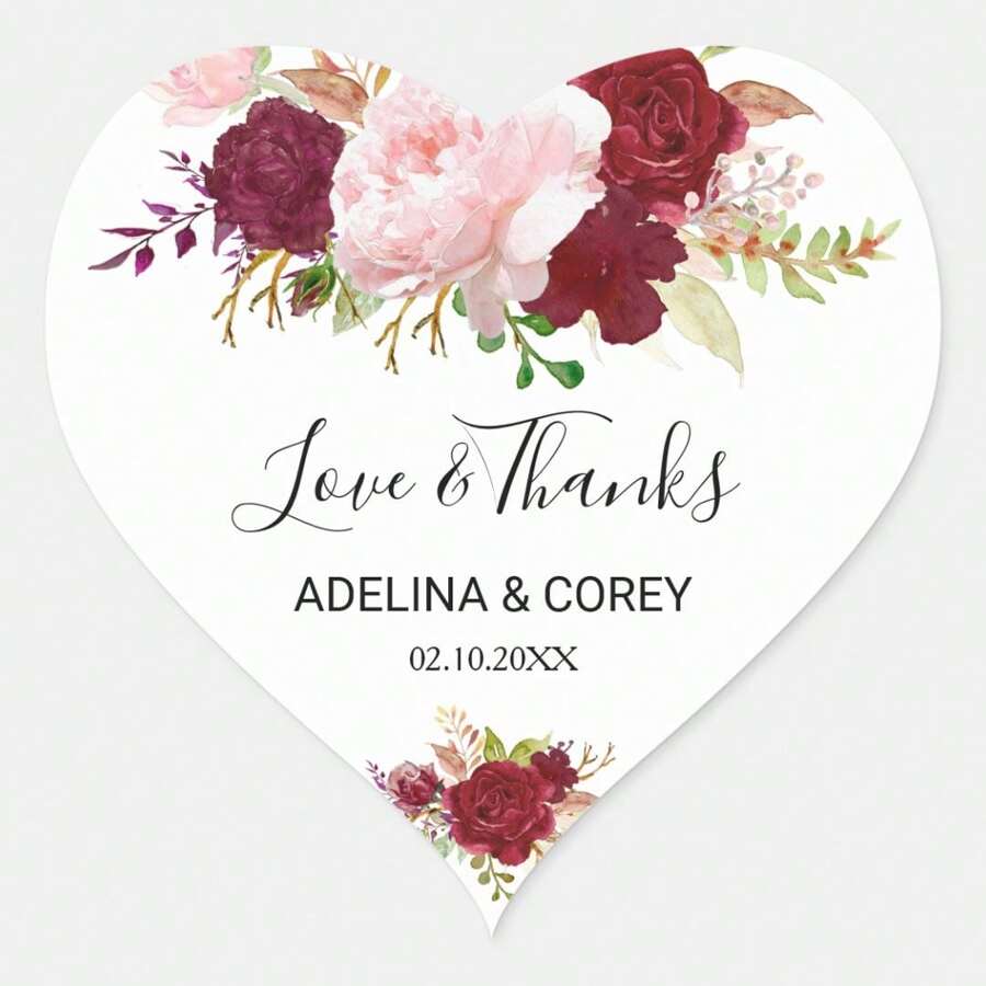 Personalized Floral Wedding Name Stickers - Customizable Labels With ...