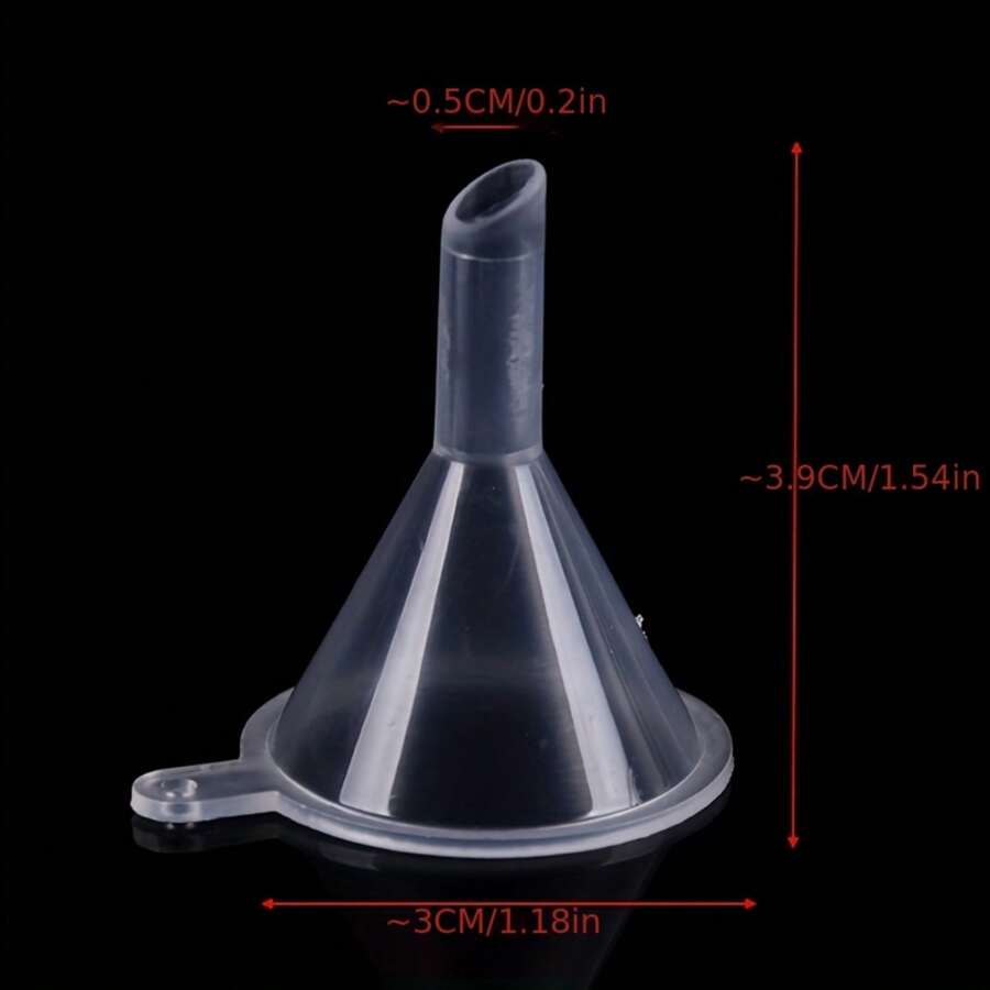10-Piece, Clear Plastic Small Funnels For Lab Bottles, Essential Oils ...