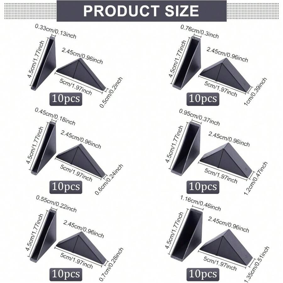 60Pcs Triangle Corner Protector 6 Sizes Plastic Glass Table Shelf ...
