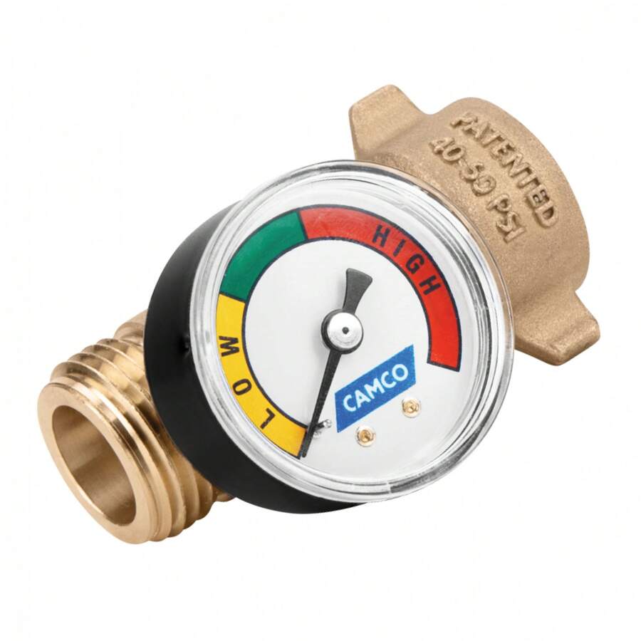 RV Water Pressure Regulator With Gauge - Lead-Free Brass, Drinking ...