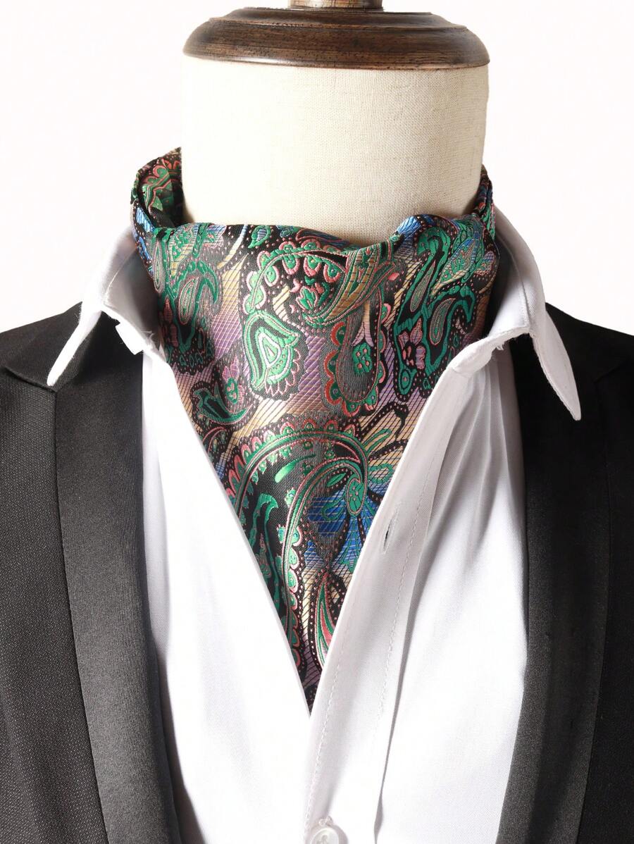 Cachecol masculino, gravata de poliéster jacquard paisley, cachecol ...
