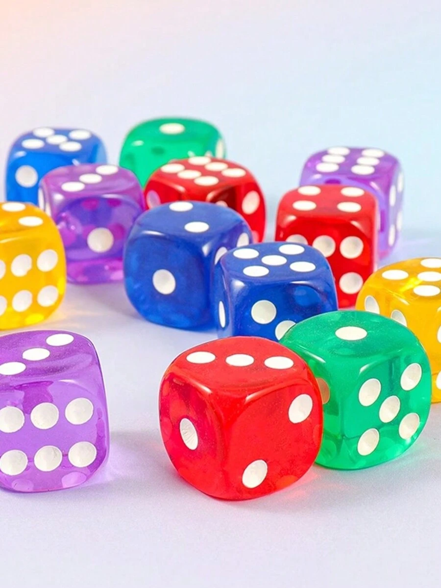 50pcs/Set(5 Colors X 10pcs) 12mm, 14mm, 16mm Transparent Acrylic Color ...