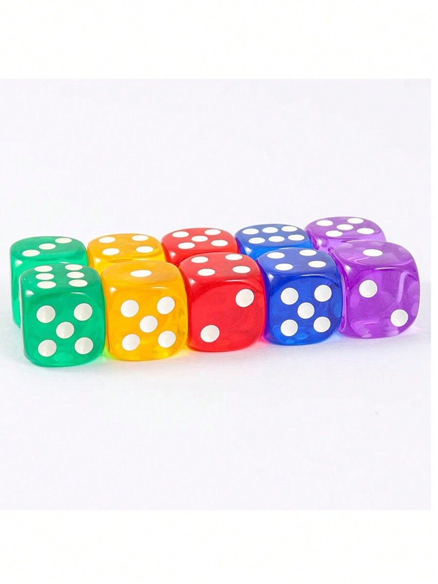 50pcs/Set(5 Colors X 10pcs) 12mm, 14mm, 16mm Transparent Acrylic Color ...