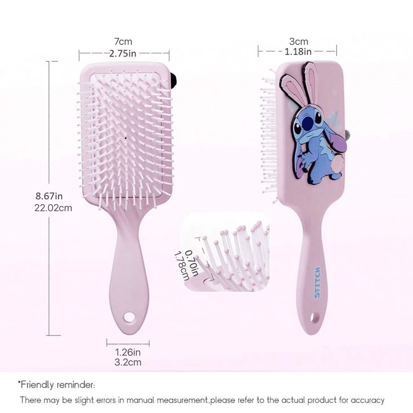 Miniso Lilo And Stitch Square Massage Air Bag Comb Achieve High Crown ...