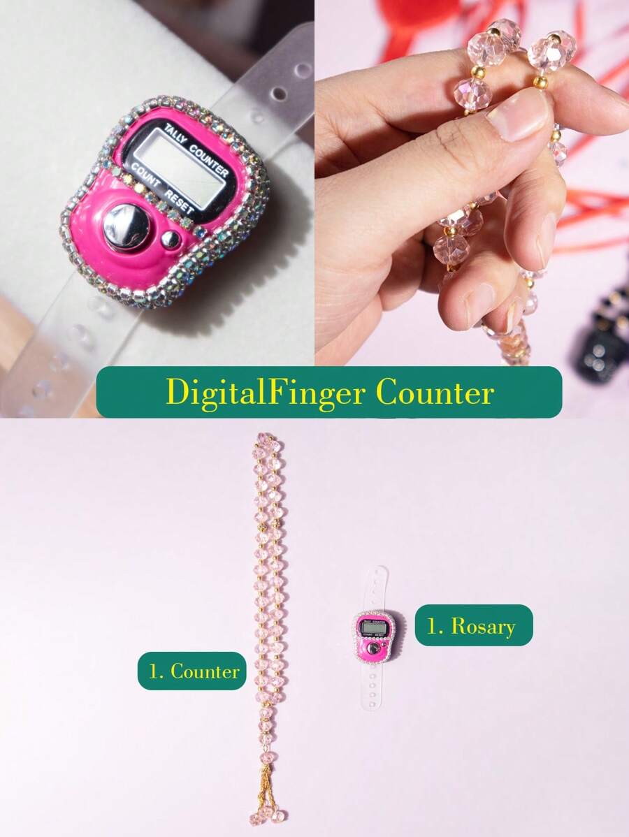 1pc Handheld Electronic Finger Counter With Beads, 5-Digit LCD Display ...
