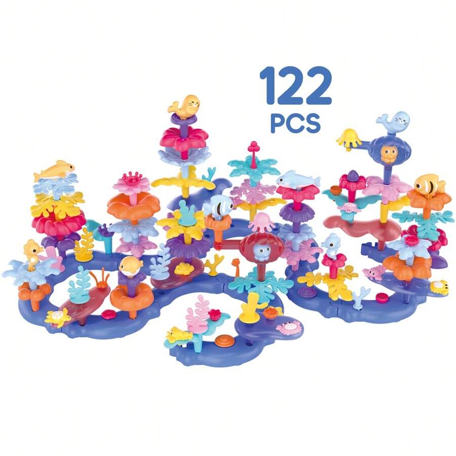Flower Garden Building Set With Ocean Animals Theme Toys Educational ...