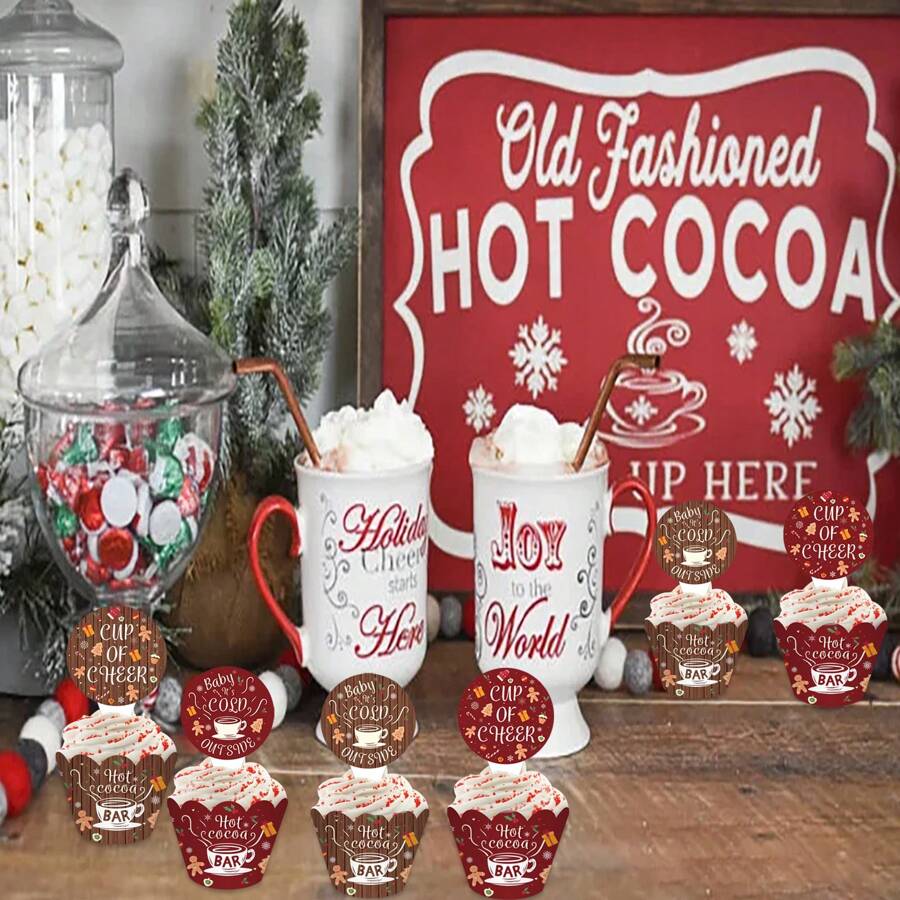 Hot Cocoa Bar Party Decorations Tableware Set, Hot Cocoa Banner,Plates ...