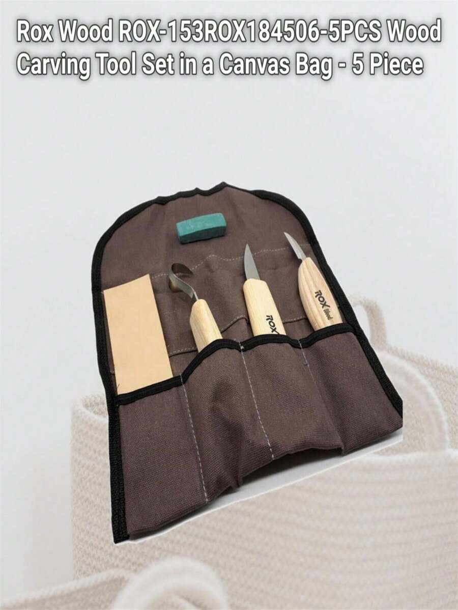 Rox Wood ROX-153ROX184506-5PCS Wood Carving Tool Set In A Canvas Bag ...