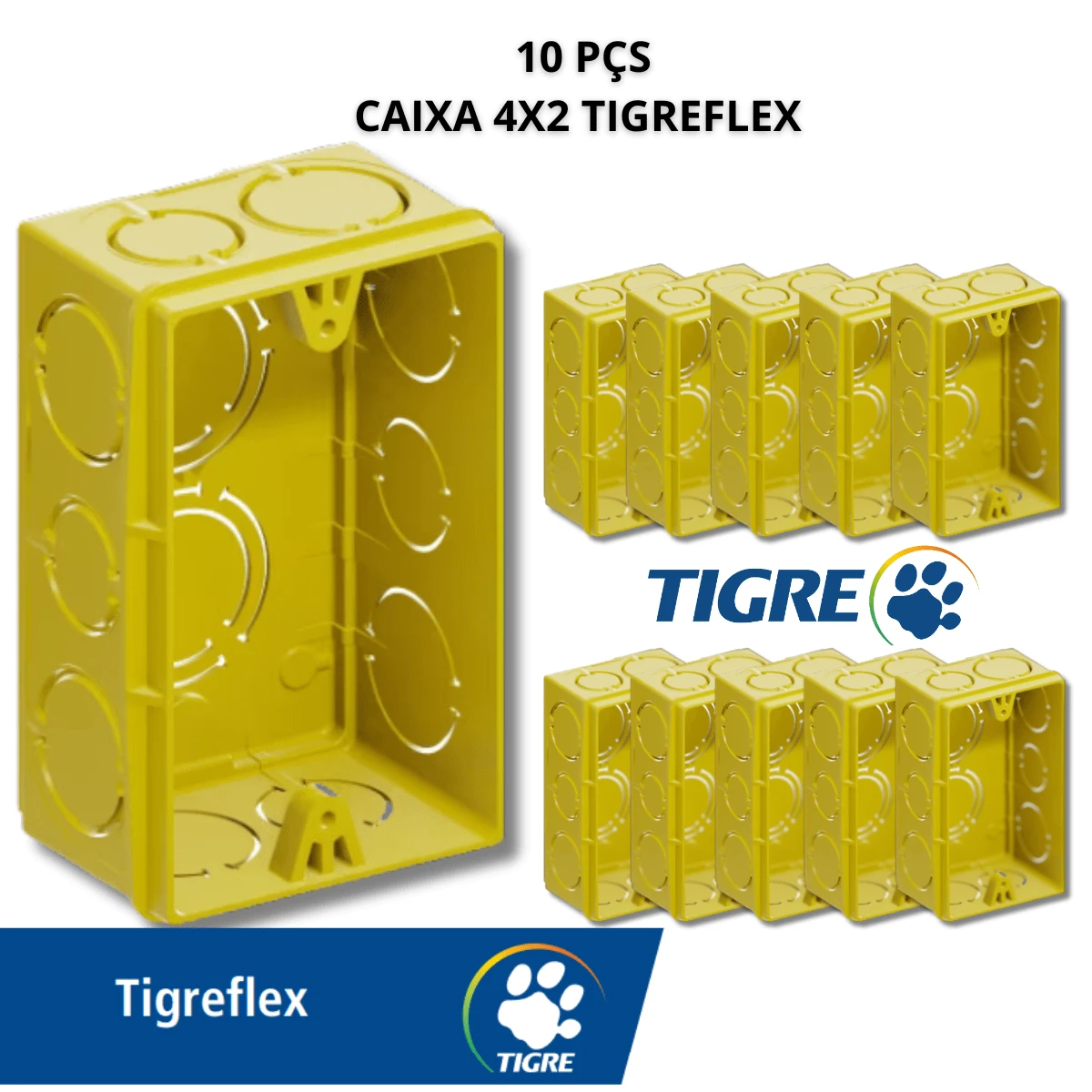 3/4 Hose 50 Meters Tigre Conduit + 10 Tigre 4x2 Light Box Corrugated 3/ ...