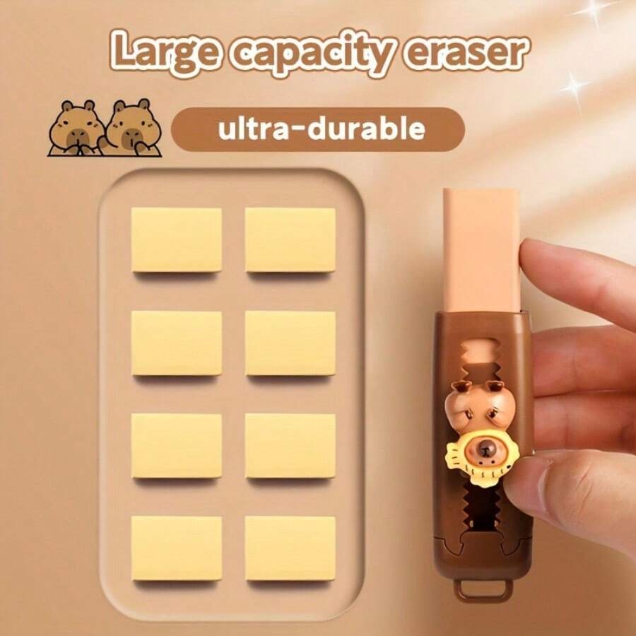 Capybara-Themed Retractable Eraser: Made Of High-Quality Synthetic ...