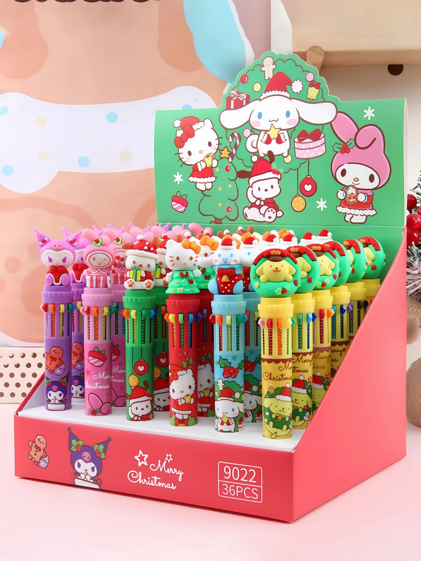 Sanrio 1PC/2pcs/3pcs/6pcs 10-Color Christmas Style Sanrio Hello Kitty ...